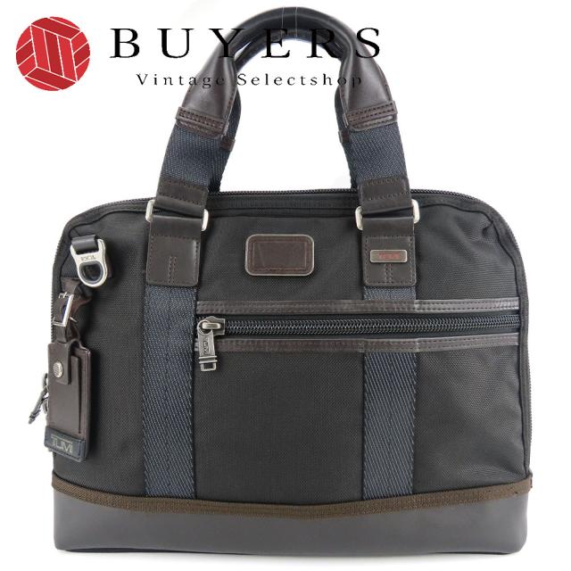 中古 トゥミ ビジネスバッグ アルファブラボーアール 222610HK2 レザー バリスティックナイロン ブラック ブラウン シルバー金具 ビジネス メンズ 男性 TUMI