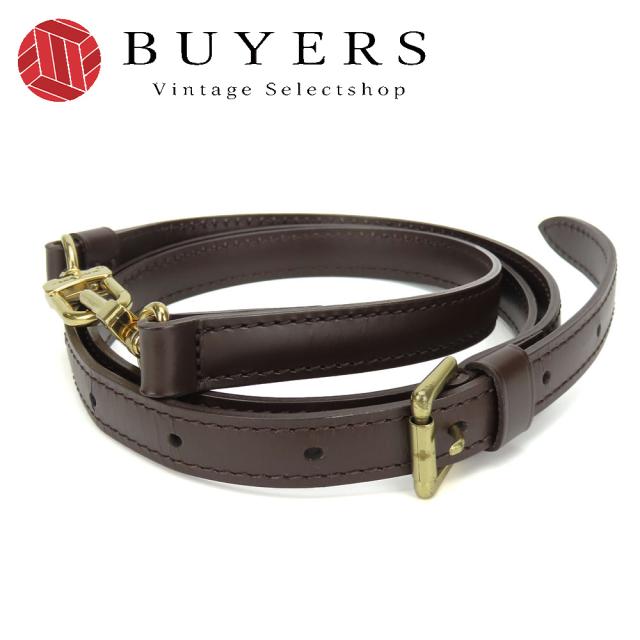 中古 ルイ・ヴィトン ショルダーストラップ レザー ブラウン ゴールド金具 ダミエ用 アクセサリー 調整可能 レディース 女性 LOUIS VUITTON