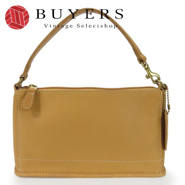 中古 コーチ ポーチ 9311 レザー ベージュ ゴールド金具 ハンドポーチ バッグ 普段使い レディース 女性 COACH