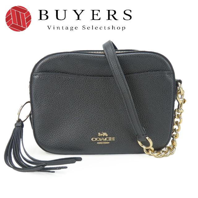 中古 コーチ ショルダーバッグ 29411 レザー ブラック ゴールド金具 カメラバッグ 斜め掛け イニシャル入り レディース 女性 COACH