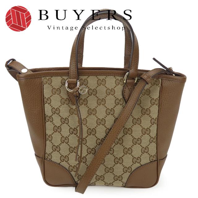 中古 グッチ ハンドバッグ 449241 レザー GGキャンバス ブラウン ベージュ ゴールド金具 2WAY ショルダー ミニバッグ レディース 女性 GUCCI