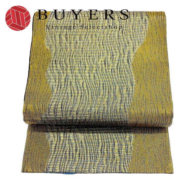 中古 袋帯 正絹(金銀糸除く) ゴールド シルバー ブラック 洒落 和装 呉服 和服 きもの レディース 女性