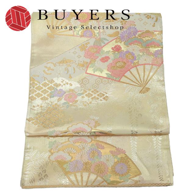中古 袋帯 正絹(金銀糸除く) ゴールド 訪問着 留袖 礼装 和装 呉服 和服 きもの レディース 女性