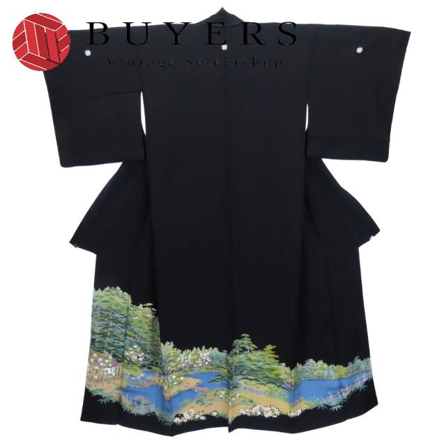 中古 留袖 正絹(金銀糸除く) ブラック 礼装 結婚式 和装 呉服 和服 きもの レディース 女性