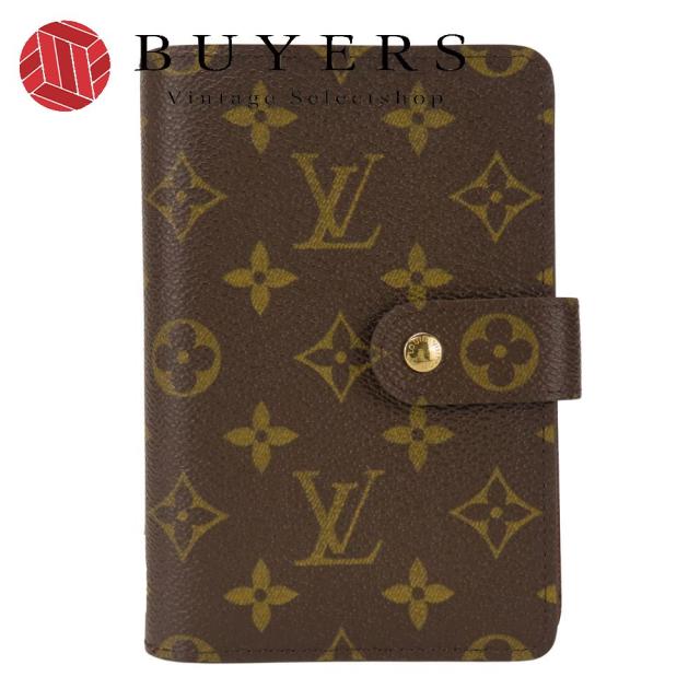 中古 ルイ・ヴィトン 二つ折り財布 ポルトパピエ M61207 モノグラム ブラウン ゴールド金具 証明書ケースあり 小物 レディース 女性 LOUIS VUITTON