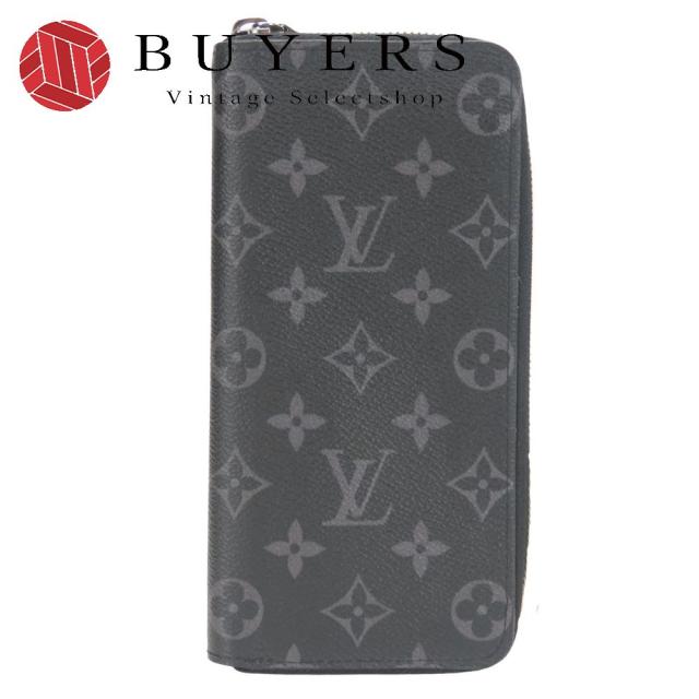 中古 ルイ・ヴィトン 長財布 ジッピー・ウォレット・ヴェルティカル M62295 モノグラムエクリプス ブラック グレー シルバー金具 ラウンドファスナー 小物 普段使い メンズ 男性 LOUIS VUITTON