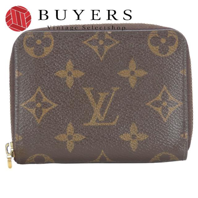 中古 ルイ・ヴィトン ケース ジッピー・パース M60067 ラウンドファスナー モノグラム ブラウン ゴールド金具 小銭入れ カードケース 小物 レディース メンズ LOUIS VUITTON