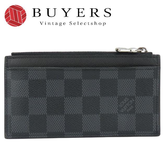 中古 ルイ・ヴィトン カードケース /カードホルダー N64038 ダミエグラフィット ブラック グレー シルバー金具 コンパクト 普段使い メンズ 男性 LOUIS VUITTON