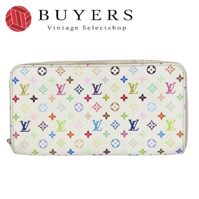 中古 ルイ・ヴィトン 長財布 ジッピーウォレット M60274 モノグラムマルチカラー ブロン ホワイト ゴールド金具 ラウンドファスナー 小物 レディース 女性 LOUIS VUITTON
