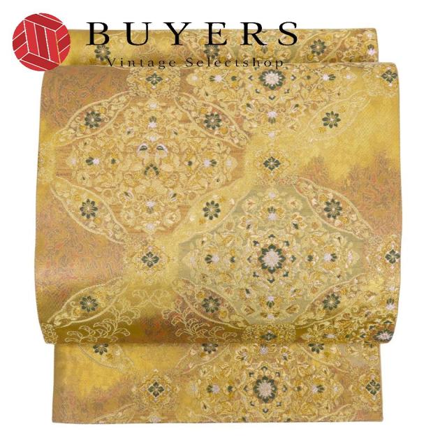 中古 袋帯 正絹(金銀糸除く) ゴールド フォーマル 和装 呉服 和服 きもの レディース 女性