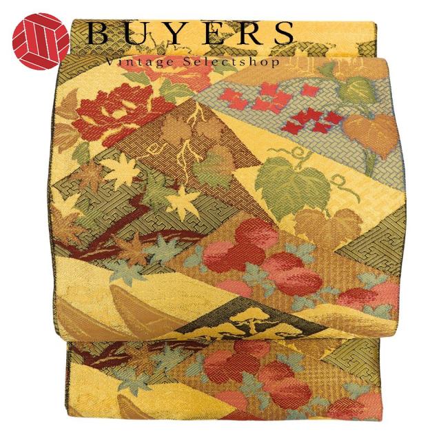 中古 袋帯 正絹(金銀糸除く) ゴールド フォーマル 和装 呉服 和服 きもの レディース 女性