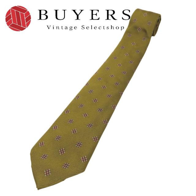 中古 エルメス ネクタイ シルク カーキ ブラウン スーツ ビジネス アパレル メンズ 男性 HERMES