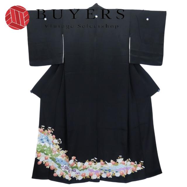 中古 留袖 正絹(金銀糸除く) ブラック 結婚式 礼装 和装 呉服 和服 きもの レディース 女性