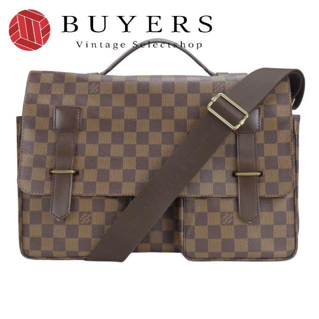 中古 ルイ・ヴィトン ショルダーバッグ ブロードウェイ N42270 ダミエ エベヌ ブラウン ゴールド金具 肩掛け 2WAY ハンドバッグ メンズ 男性 LOUIS VUITTON