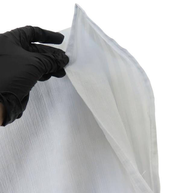 中古 浴衣 BUSHOAN 撫松庵 M 綿麻 白 薄灰色 格子柄 シンプル お洒落 和装