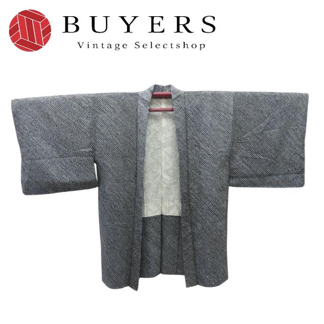 中古 羽織 羽織紐つき 総絞り 正絹(金銀糸除く) 藍色 紺 和装 呉服 和服 きもの レディース 女性