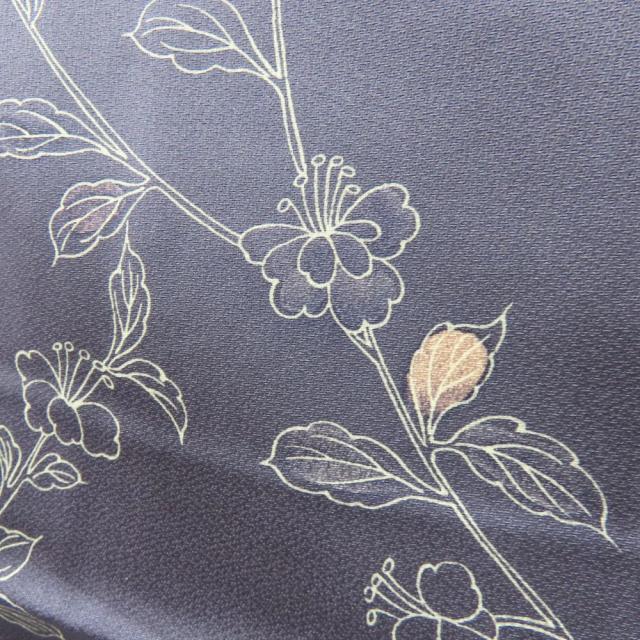 中古 小紋 正絹(金銀糸除く) くすみ紫 モダン 渋可愛い お洒落 和装