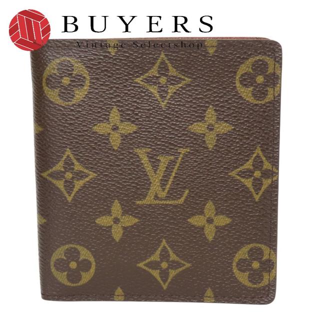中古 ルイ・ヴィトン 二つ折り財布  ポルトビエ 10 カルトクレディ M60883 モノグラム ブラウン 札入れ 小物 メンズ 男性 LOUIS VUITTON