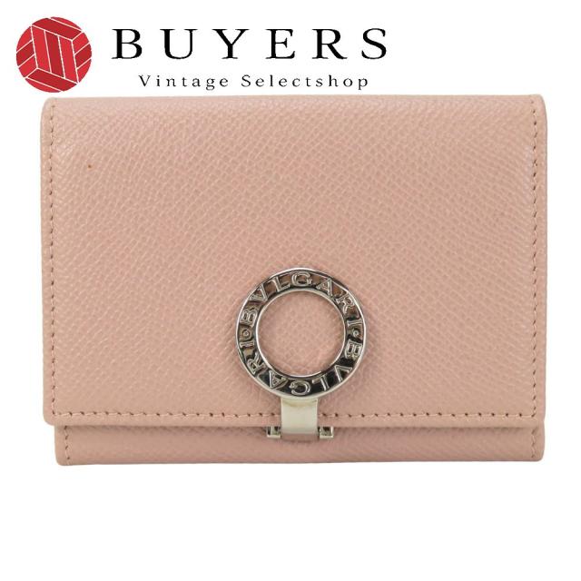 中古 ブルガリ カードケース ブルガリブルガリ レザー ピンクベージュ シルバー金具 クリップ式 小物 レディース 女性 BVLGARI
