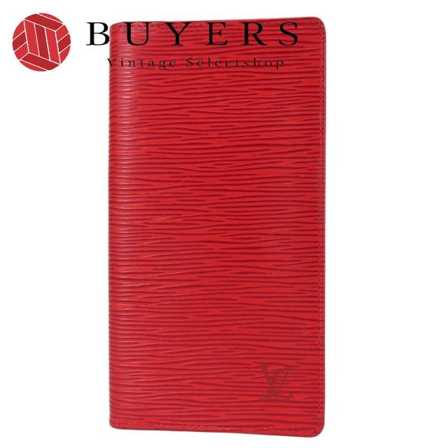 中古 ルイ・ヴィトン 札入れ ポルトカルトクレディ エピレザー レッド 二つ折り 小物 レディース 女性 LOUIS VUITTON