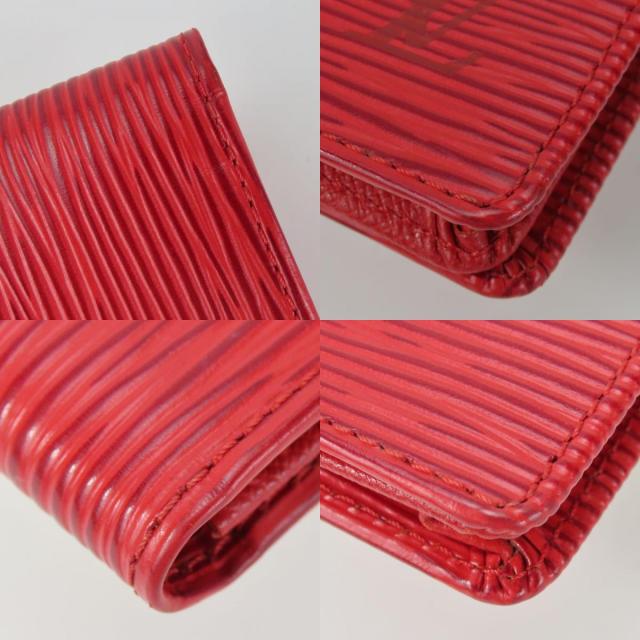 中古 ルイ・ヴィトン 札入れ ポルトカルトクレディ エピレザー レッド 二つ折り 小物 レディース 女性 LOUIS VUITTON 中古 ルイ・ヴィトン 札入れ ポルトカルトクレディ エピレザー レッド