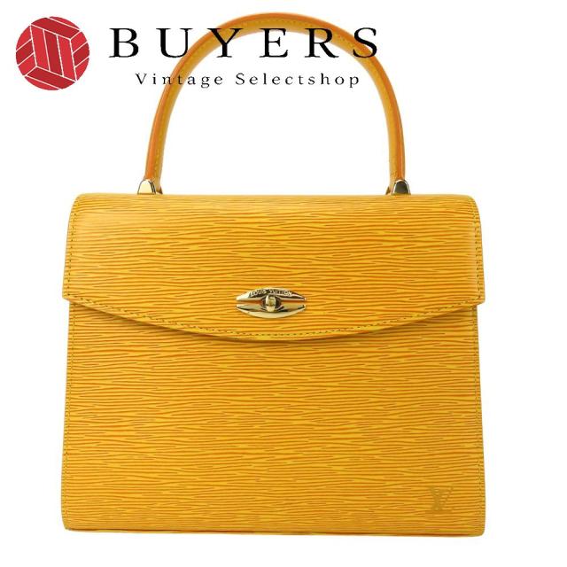 中古 ルイ・ヴィトン ハンドバッグ マルゼルブ M52379 エピレザー イエロー  ゴールド金具 トップハンドル レディース 女性 LOUIS VUITTON