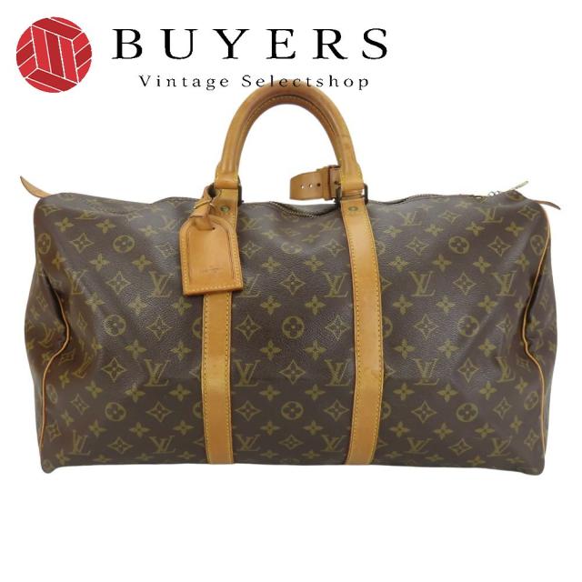 中古 ルイ・ヴィトン ボストンバッグ キーポル50 M41426 モノグラム ブラウン 大容量 旅行バッグ レディース メンズ LOUIS VUITTON