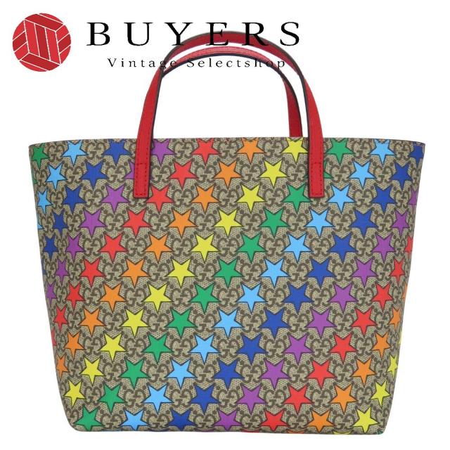 中古 グッチ ハンドバッグ 410812 チルドレンズ レインボースター GGスプリームキャンバス レザー ベージュ レッド マルチカラー ミニ 手提げ レディース 女性 GUCCI