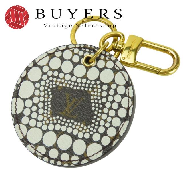 中古 ルイ・ヴィトン キーホルダー ポルトクレ・モノグラム M66739 パンプキンドット モノグラム ブロン ホワイト ブラウン 草間彌生 レディース 女性 LOUIS VUITTON