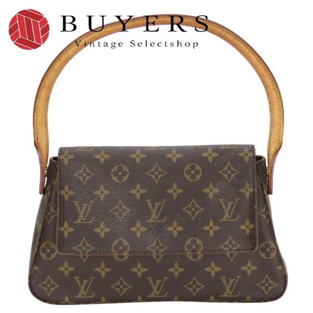 中古 ルイ・ヴィトン ショルダーバッグ ミニルーピング M51147 モノグラム ヌメ革 ブラウン 肩掛け レディース 女性 LOUIS VUITTON
