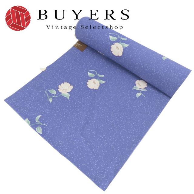 中古 反物 着尺 ポリエステル パープル系 ブルー 洗えるきもの 和装 呉服 和服 きもの レディース 女性