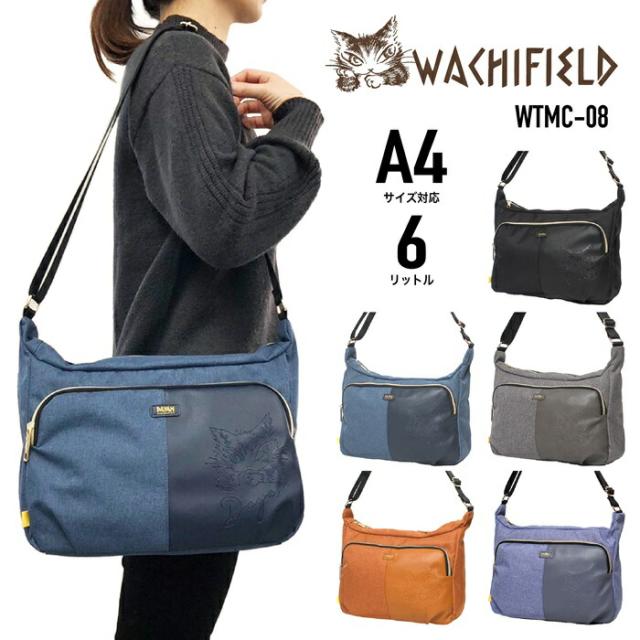 WACHIFIELD わちふぃーるど ショルダーバッグ 舟形ショルダー バッグ WTMC-08 猫のダヤン ダヤン 型押し 6リットル A4サイズ 軽量 サブバの通販はau PAY マーケット ...