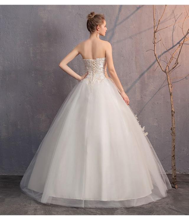 ウェディングドレス プリンセスライン ワンショルダーネック 花嫁