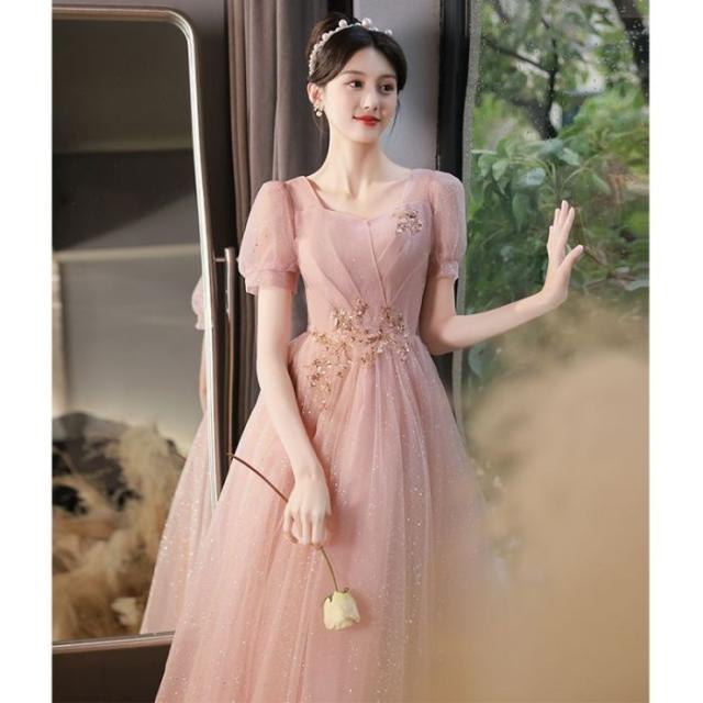 イブニングドレス ピンク 演奏会 花柄 レディースドレス 2024 気品 エレガント ロングドレス パーティー 成人式 大人気 忘年会 レディース