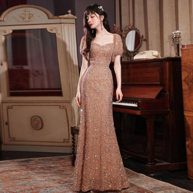 イブニングドレス マーメイドドレス レディース  セクシー ロングドレス シャンパ 女の子 刺? パーティー 大人っぽい 大人気