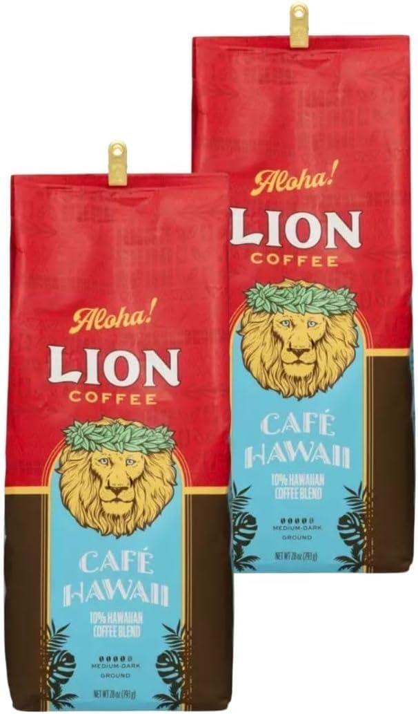 【2袋セット】ライオンコーヒー カフェ ハワイ ミディアム ダーク ロースト コーヒー Lion Coffee Cafe Hawaii 793g×2 粉タイプ 送料無の通販はau PAY ...