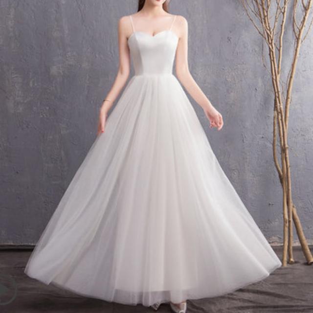 ドレス おすすめ おしゃれ お洒落 激安 安い 送料無料 プチプラ パーティードレス ウエディングドレス ロングドレス シースルー ドレス キャミトップ マキシドレス アンクル丈 チュール