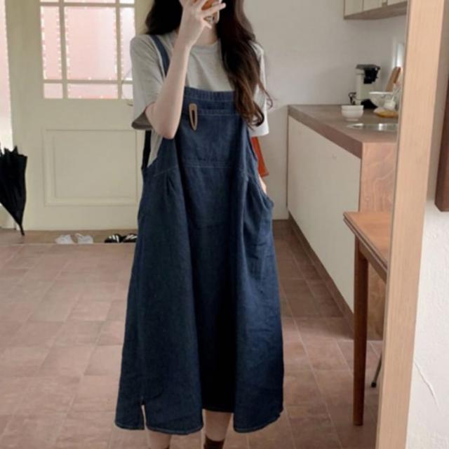 ワンピース 上着 人気 おすすめ おしゃれ お洒落 激安 安い 送料無料 プチプラ サロペット 半袖 ノースリーブ 無地 デニム コットン 綿 可愛い かわいい 韓国 シンプル カジュアル きれいめ