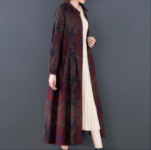 レディース 羽織り コート 美シルエット ロング丈 シャツワンピ