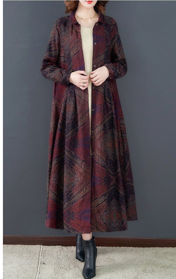 レディース 羽織り コート 美シルエット ロング丈 シャツワンピ