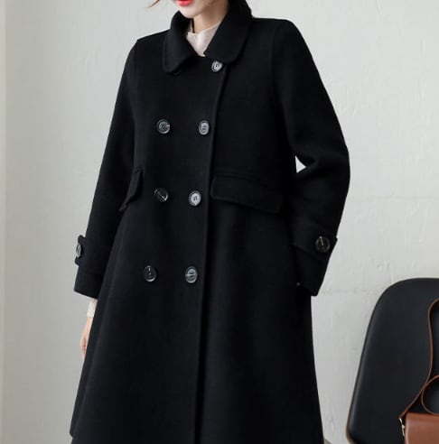 アウター コート おすすめ 人気 流行り トレンド おしゃれ お洒落 激安 安い 送料無料 プチプラ 大きいサイズ アウター  Ａライン ミドル丈 ミッドレングス 無地 襟付き ダブルブレスト