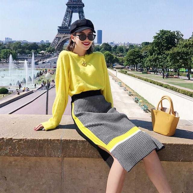 セットアップ ニットソー セーター ロングスカート タイトスカート ニットスカート 膝下 ミモレ ミモレ丈 タイト スリット サイドスリット ニット 上下セット 2点セット ツーピース