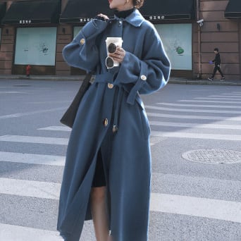 アウター コート おすすめ 人気 流行り トレンド おしゃれ お洒落 激安 安い 送料無料 プチプラ  ステンカラーコート メルトン コート Ａライン マキシ丈 ミモレ丈 ロング丈 無地 襟付き