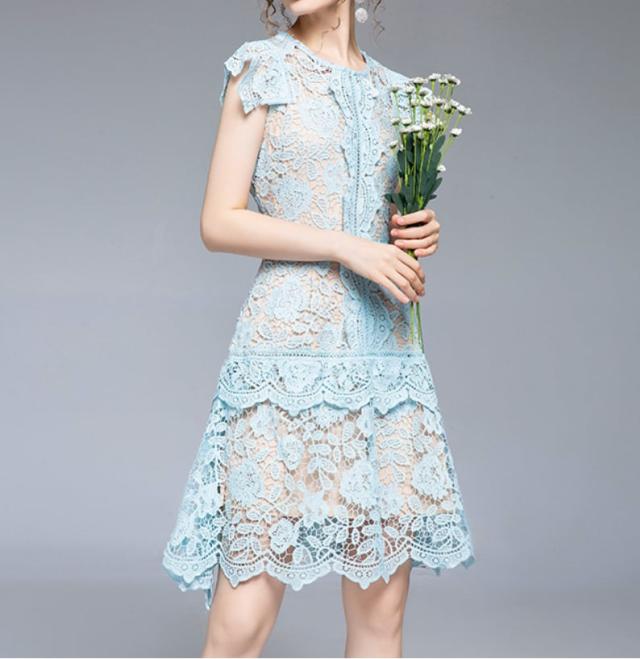 ワンピース 上着 人気 おすすめ おしゃれ お洒落 激安 安い 送料無料 プチプラ 肩出し 半袖 ノースリーブ ミニスカート フリル ラウンドネック 丸首 柄 レース 透け 可愛い かわいい 韓国