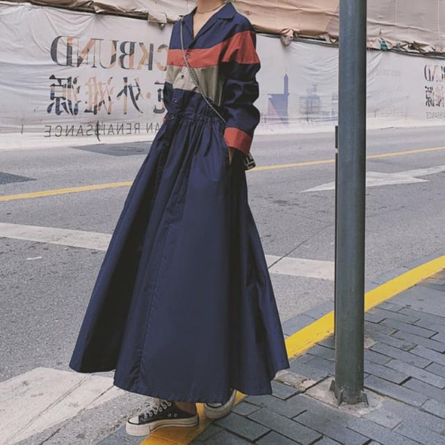 ワンピース チュニック 上着 人気 おすすめ おしゃれ お洒落 激安 安い 送料無料 プチプラ シャツ 長袖 ロング マキシスカート オーバーサイズ オープンカラー 開襟 柄 ストライプ