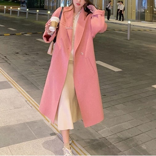 コート アウター ロング チェスターコート リボン ウエストマーク ガウンコート ワッペン ウールタッチ ミディアム丈 ミモレ 袖あり 長袖 ポケット付き アウター 羽織り 大人可愛い