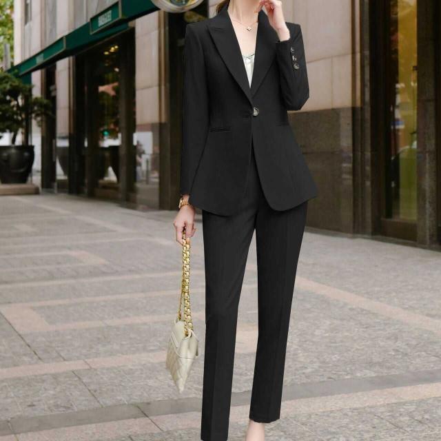 セットアップ スーツ パンツ ボトムス ジャケット シングルブレスト べっ甲ボタン くすみカラー 長袖 ロング アンクル丈 センタープレス ハイウエスト ストレート 襟付き Vネック レトロ