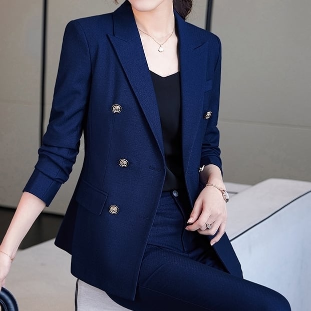 セットアップ スーツ パンツ ボトムス ジャケット ダブルブレスト 長袖 ロング 無地 センタープレス スラックス アンクル丈 ハイウエスト ストレート 襟付き Vネック レトロ