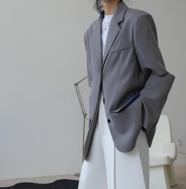 アウター ジャケット オーバーサイズ 長袖 ノーカラー シンプル 人気 おすすめ おしゃれ お洒落 激安 安い 送料無料 プチプラ スタンドカラー キレイめ 可愛い かわいい オリジナル