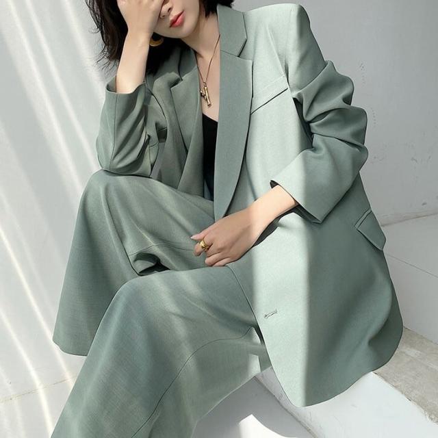 セットアップ 2点 レディース テーラードジャケット スーツ パンツ  ゆったり インスタ映え 高見え 可愛い かわいい 韓国 かっこいい カジュアル 大人 上品 きれいめ シンプル クラシック